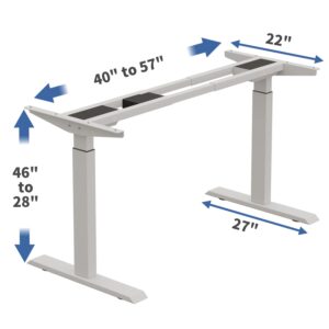 bilbil 63 x 30 Inch Dual Motor Electric Standing Desk, Height Adjustable Stand up Home Office Desk, Sit Stand Table with Splice Board, White Frame/Oak+White Top