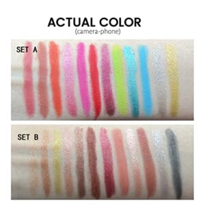 BestLand 12 Pcs Cream Eyeshadow Stick Set Matte Shimmer Rainbow Earth Colors Highly Pigmented Long Lasting Waterproof Eye Shadow stick Eye Liner Makeup with Pencil Sharpener (Set B)