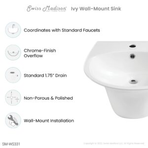 Ivy 19" ﻿Wall-Mount Bathroom Sink