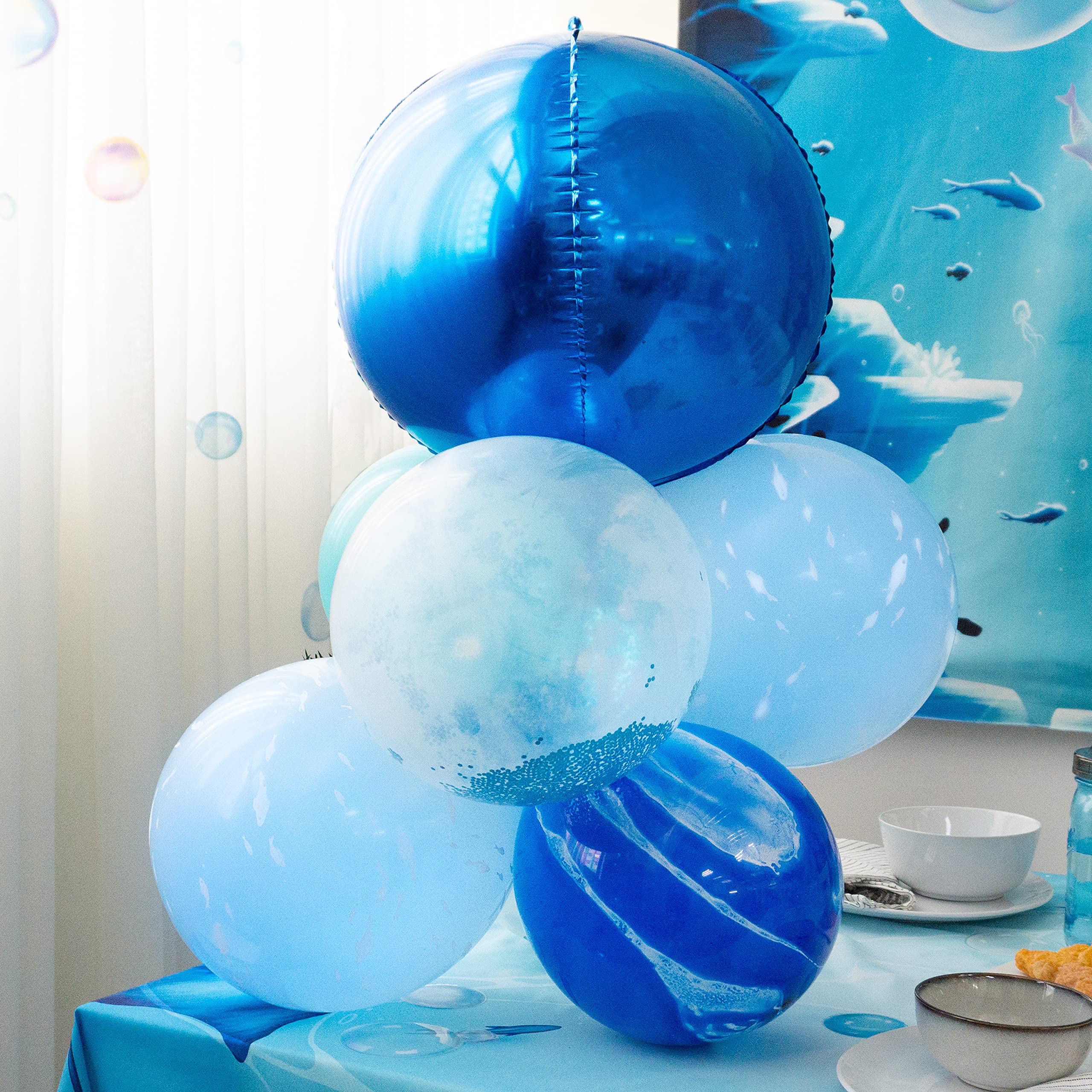 Cheerland Ocean Theme Under the Sea Balloon Garland for Blue Birthday Party Decorations Blue Beach Summer Party Balloons Arch Kid's Bday Baby Bridal Shower Grdaution Party Supplies