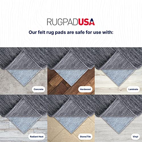 RUGPADUSA - Essentials - 8'x10' - 1/4" Thick - 100% Felt - Long-Lasting Comfortable Rug Pad - Safe for All Floors and Finishes Including Hardwoods