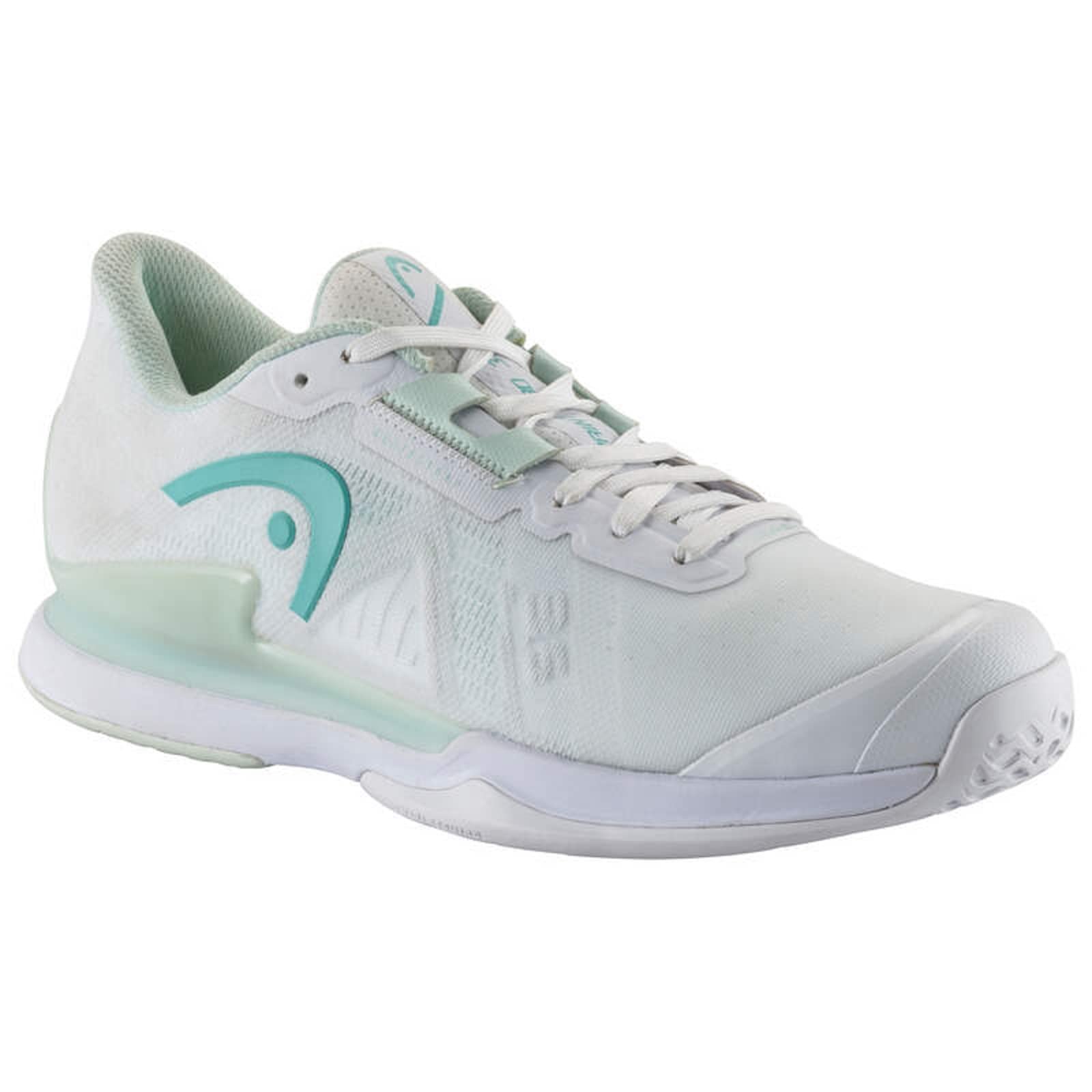 HEAD Women's Sprint Pro Sneaker, White/Aqua, 8