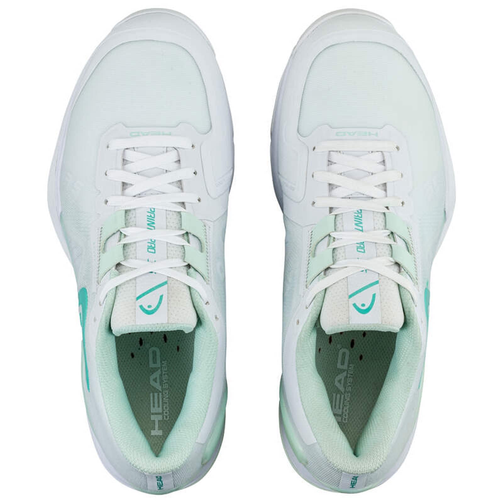 HEAD Women's Sprint Pro Sneaker, White/Aqua, 8