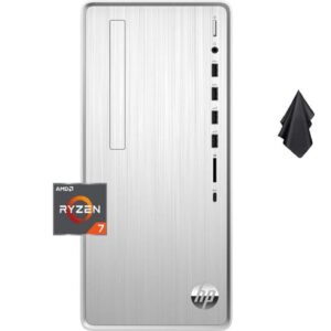 HP Newest Pavilion TP01 Desktop Computer, AMD Ryzen 7-5700G (Beats i9-10900), AMD Radeon, DVD Writer, Wireless, 9 USB Ports, HDMI, Bluetooth, Windows 11 Home(64GB RAM | 2 TB PCIe SSD)