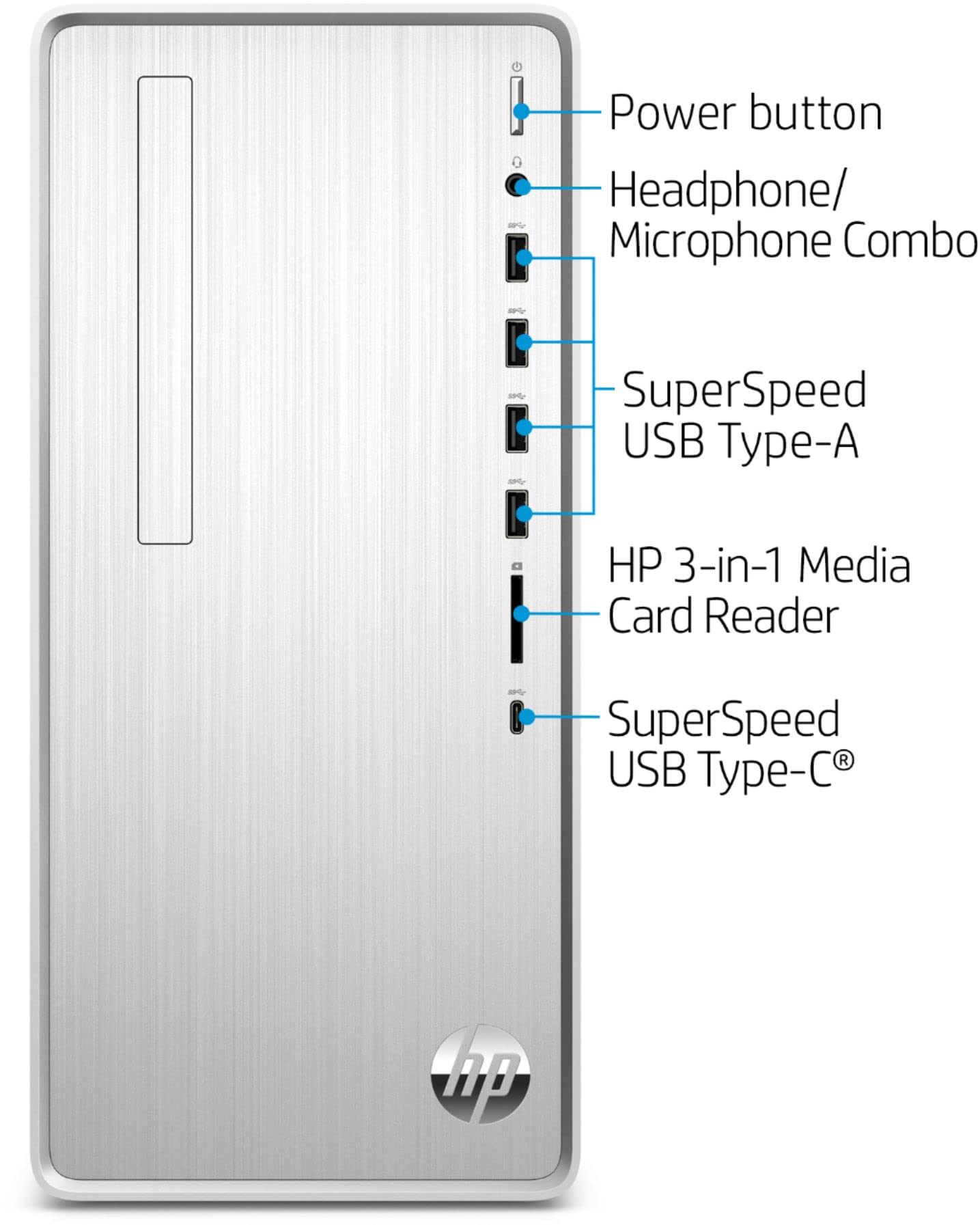 HP Newest Pavilion TP01 Desktop Computer, AMD Ryzen 7-5700G (Beats i9-10900), AMD Radeon, DVD Writer, Wireless, 9 USB Ports, HDMI, Bluetooth, Windows 11 Home(64GB RAM | 2 TB PCIe SSD)