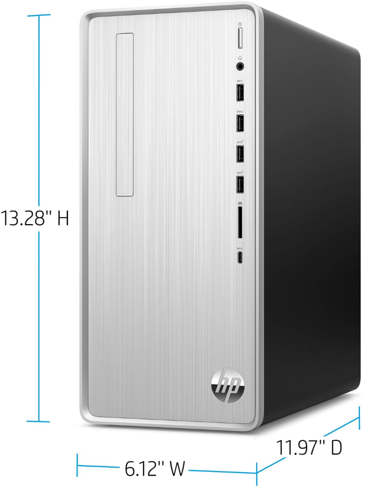 HP Newest Pavilion TP01 Desktop Computer, AMD Ryzen 7-5700G (Beats i9-10900), AMD Radeon, DVD Writer, Wireless, 9 USB Ports, HDMI, Bluetooth, Windows 11 Home(64GB RAM | 2 TB PCIe SSD)