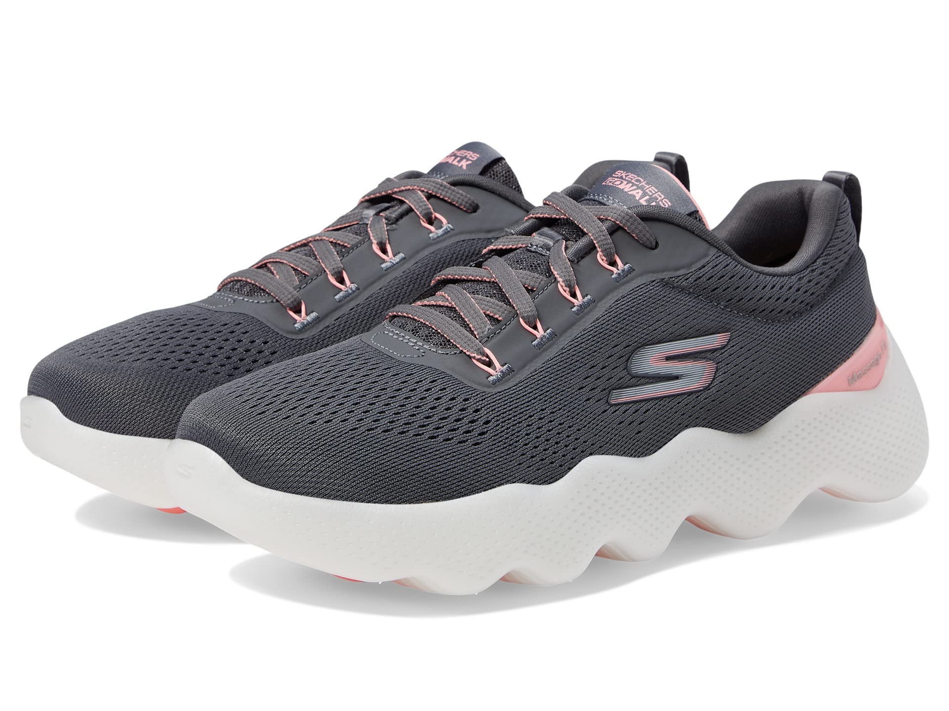 Skechers Go Walk Massage Fit Gray/Pink 9 B (M)