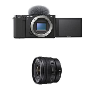 sony alpha zv-e10 - aps-c interchangeable lens mirrorless vlog camera - black w/e pz 10-20mm f4 g aps-c constant-aperture power zoom g lens