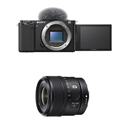 Sony Alpha ZV-E10 - APS-C Interchangeable Lens Mirrorless Vlog Camera - Black w/E 15mm F1.4 G APS-C Large-Aperture Wide-Angle G Lens