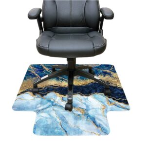 dunhuang gaming chair mat, marble-texture background pattern blue, office chair mat for carpet & hardwood floors, pro-tect your home or office floors, 36" x 48"