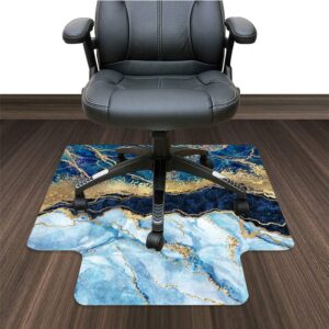 DUNHUANG Gaming Chair Mat, Marble-Texture Background Pattern Blue, Office Chair Mat for Carpet & Hardwood Floors, Pro-tect Your Home or Office Floors, 36" x 48"