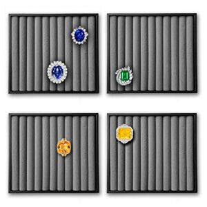 codant velvet 10 slots ring showcase trays holder drawer insert jewelry display organizer(set of 4)