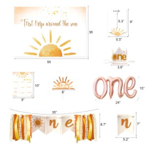 First Trip Around The Sun Birthday Decorations, Boho Sun 1st Birthday Decoration, First Trip Around The Sun Backdrop, 1st Birthday Girl Decoration, Sun Theme 1st Birthday Party Supplies