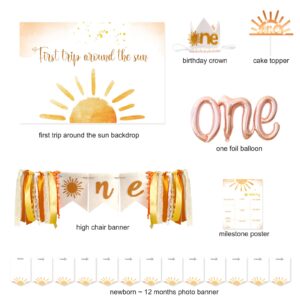 First Trip Around The Sun Birthday Decorations, Boho Sun 1st Birthday Decoration, First Trip Around The Sun Backdrop, 1st Birthday Girl Decoration, Sun Theme 1st Birthday Party Supplies