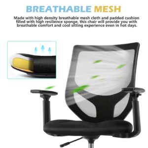 Drafting Chair - Ergonomic High Adjustable Standing Office Chair, Mesh Desk Chair with Adjustable Armrests and Foot-Ring for Standing Desk Computer Chair for Adults