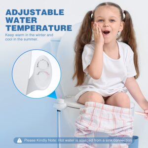 Bidet Attachment for Toilet Warm Water, Non-Electric Bidet Toilet Attachment, Warm Water Bidet with Self-cleaning Dual Nozzle and Adjustable Water Pressure for Sanitary and Feminine Wash