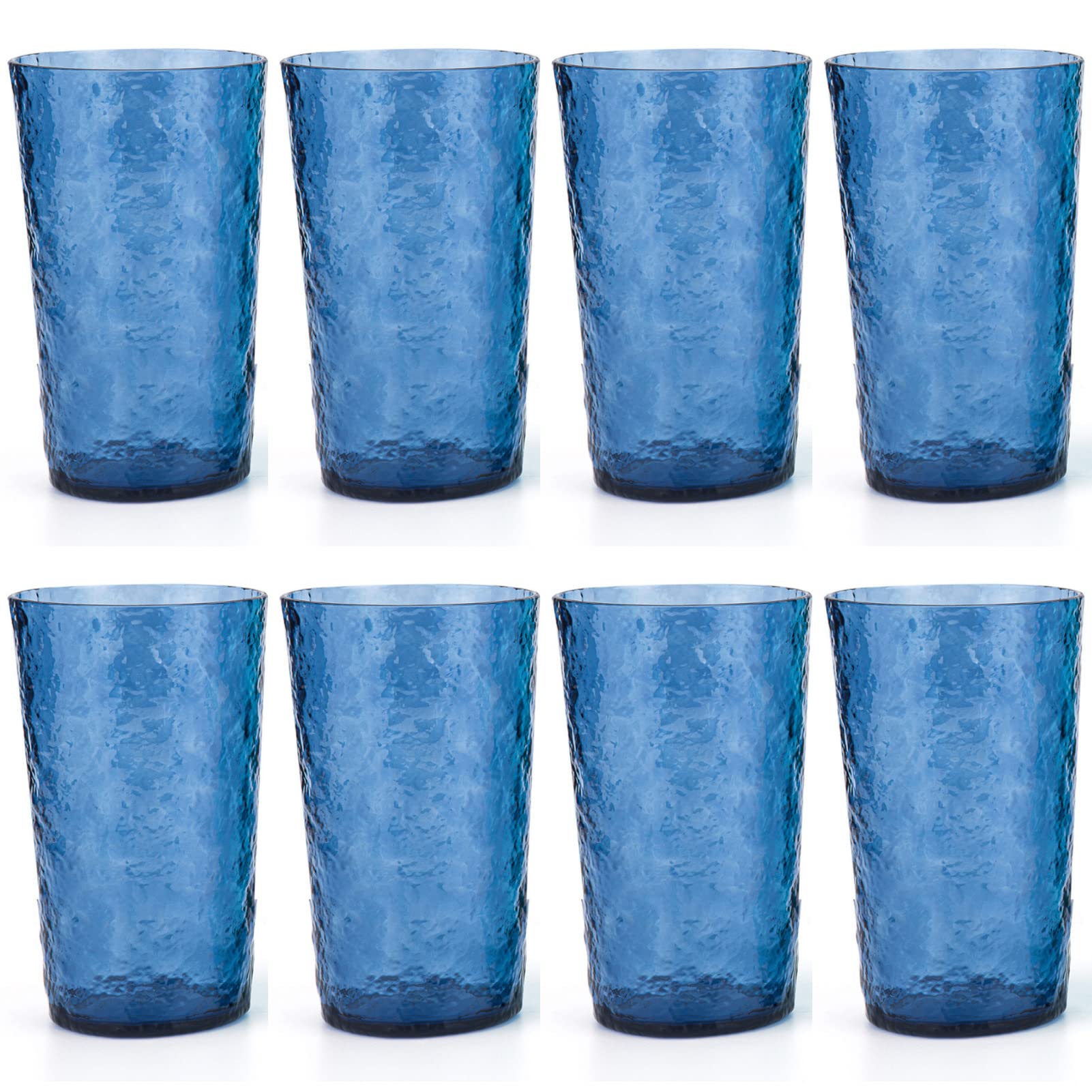 KX-WARE 26-ounce Acrylic Water Glasses Plastic Tumbler Larger Drinking Glasses, set of 6 Blue