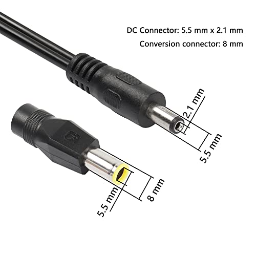 SinLoon Solar Panel Plug to DC 5.5x2.1mm Adapter Extension Power Cable, Solar Extension Cable,with DC 8mm Converter Connect for Portable Power Station Rechargeable Battery Pack Solar Generators(1M)