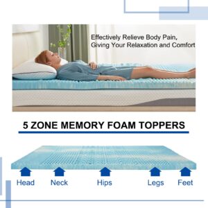 SINWEEK 3 Inch Memory Foam Mattress Topper Twin XL, Twin Extra Long Mattress Pads for College Dorm Single Bed, Pressure Relieve CertiPUR-US Certified, 39x80 Inches, Blue