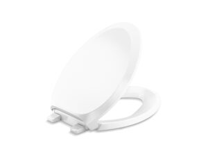 kohler 4713-rl-0 french curve readylatch quiet-close elongated toilet seat, soft close toilet seat, toilet seats for elongated toilets, white