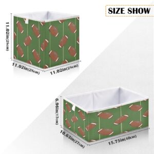 ALAZA Foldable Storage Bins, Football Rugby Ball Storage Boxes Decorative Basket for Bedroom Nursery Closet Toys Books