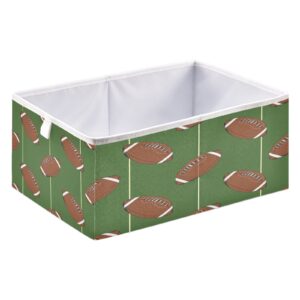 ALAZA Foldable Storage Bins, Football Rugby Ball Storage Boxes Decorative Basket for Bedroom Nursery Closet Toys Books