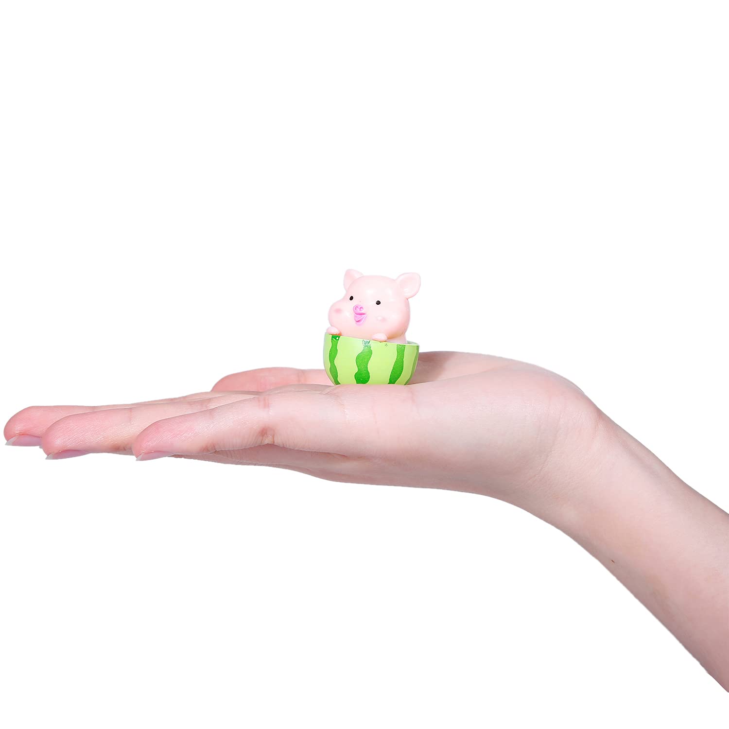 YGMONER 5 pcs Mini Piggy Figures Cute Car Dashboard Ornaments for Car Garden Cake Decoration (A)