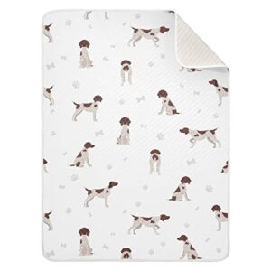 swaddle blanket german shorthaired pointer cotton blanket for infants, receiving blanket, lightweight soft swaddling blanket for crib, stroller, nursery blankets, puppy, 30x40 in