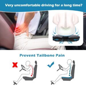 Baudelio Car Wedge Seat Cushion - Seat Cushion for Driving with Larger Size. Memory Foam Cushion for Tailbone Pressure Relief.Booster Seat Cushion for Cars, Trucks,Vehicles & Office Chair