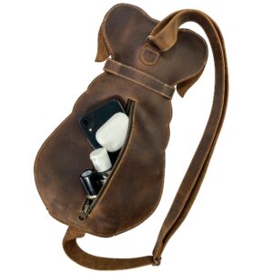 Hide & Play, Dog-Shaped Backpack, Pet Lover Accessory, Crossbody Bag, Travel Backpack, Full Grain Leather, Handmade, Bourbon Brown