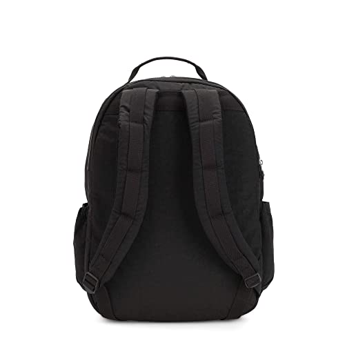 Kipling Women's Seoul Extra Large 17” Laptop Backpack, Durable, Roomy with Padded Shoulder Straps, Bag, True Black 2, 13.5" L x 18.25" H x 7.75" D