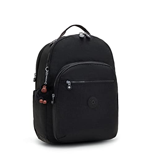 Kipling Women's Seoul Extra Large 17” Laptop Backpack, Durable, Roomy with Padded Shoulder Straps, Bag, True Black 2, 13.5" L x 18.25" H x 7.75" D