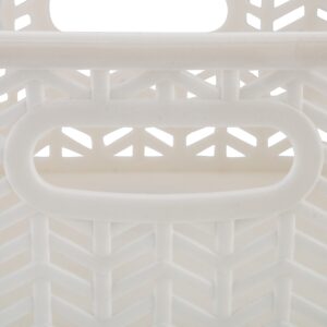 Simplify 25173-WHT-3PK Herringbone Storage Basket, Small, White