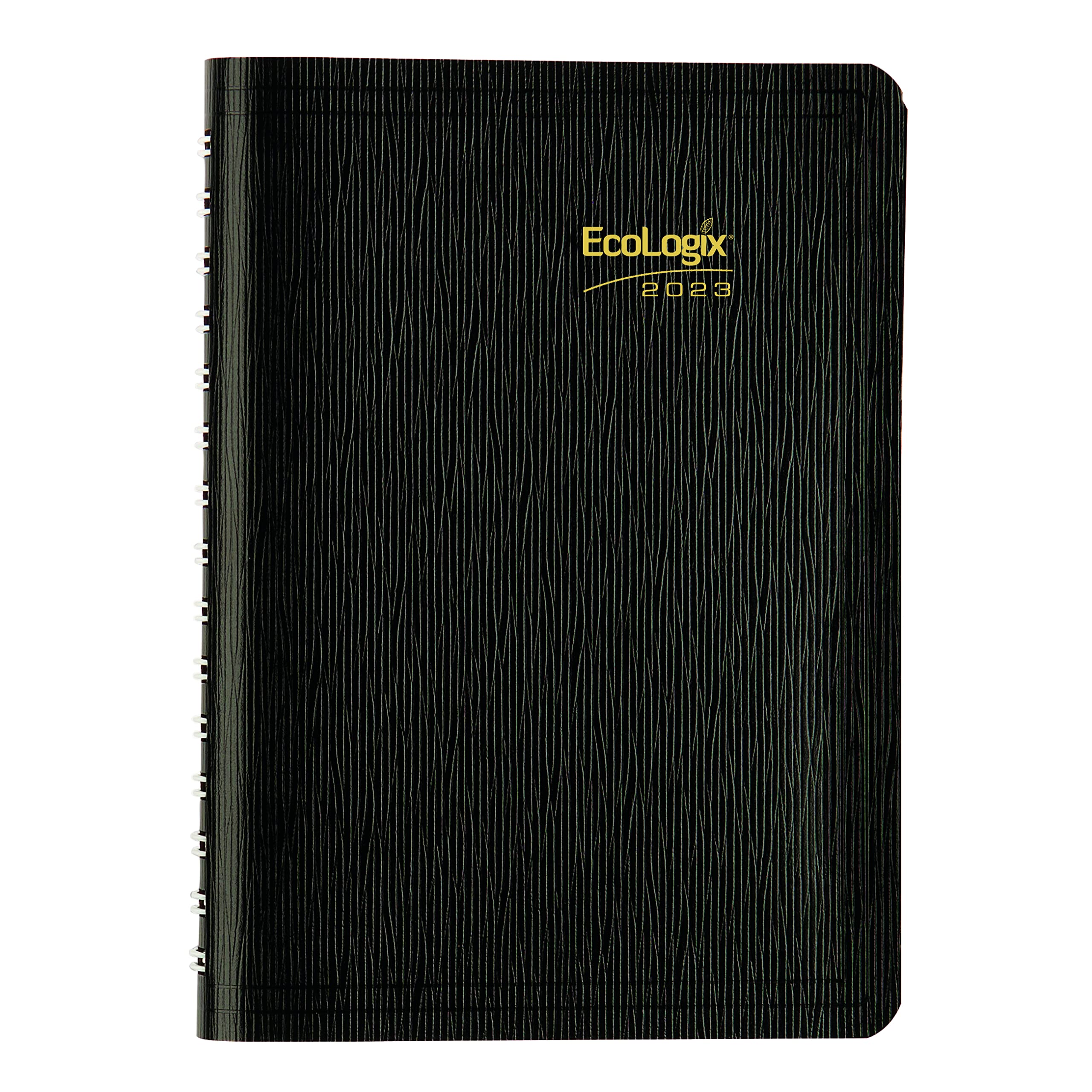 Brownline 2023 EcoLogix Daily Planner, Appointment Book, 12 Months, January to December, Twin-Wire Binding, 8" x 5", Black, Recycled (CB410W.BLK-23)