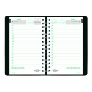 Brownline 2023 EcoLogix Daily Planner, Appointment Book, 12 Months, January to December, Twin-Wire Binding, 8" x 5", Black, Recycled (CB410W.BLK-23)