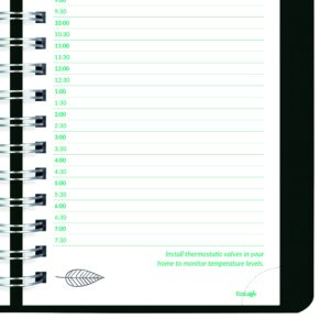 Brownline 2023 EcoLogix Daily Planner, Appointment Book, 12 Months, January to December, Twin-Wire Binding, 8" x 5", Black, Recycled (CB410W.BLK-23)