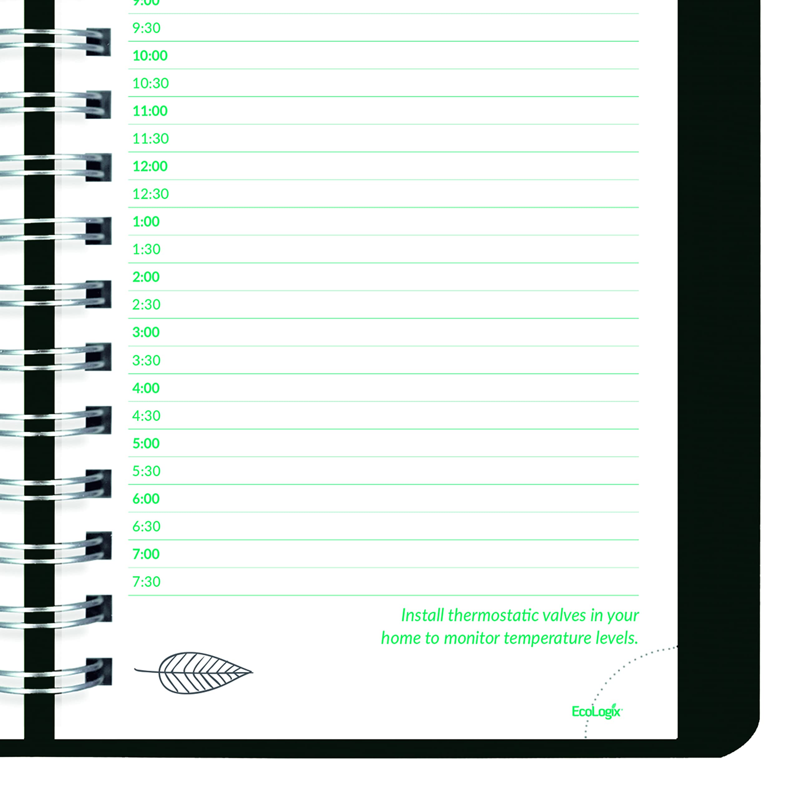 Brownline 2023 EcoLogix Daily Planner, Appointment Book, 12 Months, January to December, Twin-Wire Binding, 8" x 5", Black, Recycled (CB410W.BLK-23)