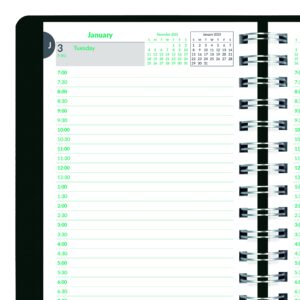 Brownline 2023 EcoLogix Daily Planner, Appointment Book, 12 Months, January to December, Twin-Wire Binding, 8" x 5", Black, Recycled (CB410W.BLK-23)