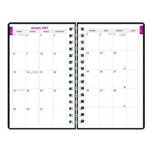 Brownline 2023 DuraFlex Daily/Monthly Planner, Appointment Book, 12 Months, January to December, Twin-Wire Binding, 8" x 5", Black (CB634V.BLK-23)