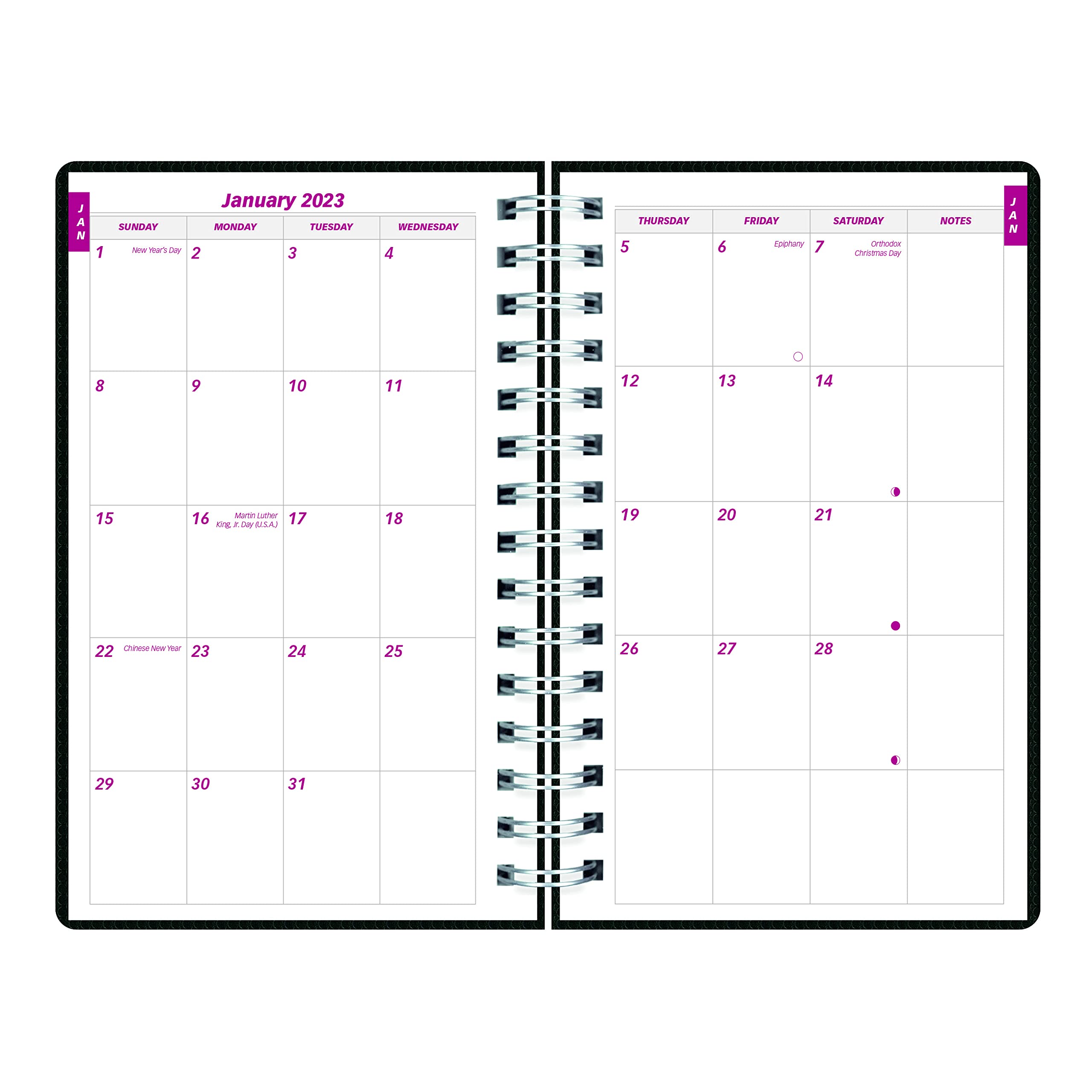 Brownline 2023 DuraFlex Daily/Monthly Planner, Appointment Book, 12 Months, January to December, Twin-Wire Binding, 8" x 5", Black (CB634V.BLK-23)