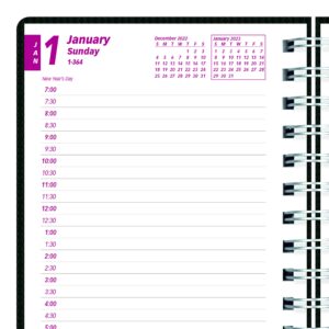 Brownline 2023 DuraFlex Daily/Monthly Planner, Appointment Book, 12 Months, January to December, Twin-Wire Binding, 8" x 5", Black (CB634V.BLK-23)