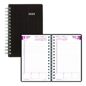 Brownline 2023 DuraFlex Daily/Monthly Planner, Appointment Book, 12 Months, January to December, Twin-Wire Binding, 8" x 5", Black (CB634V.BLK-23)