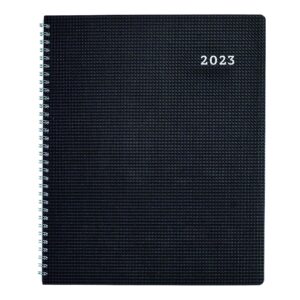 brownline 2023 duraflex monthly planner, 14 months, december 2022 to january 2024, twin-wire binding, 11" x 8.5", black (cb1262v.blk-23)