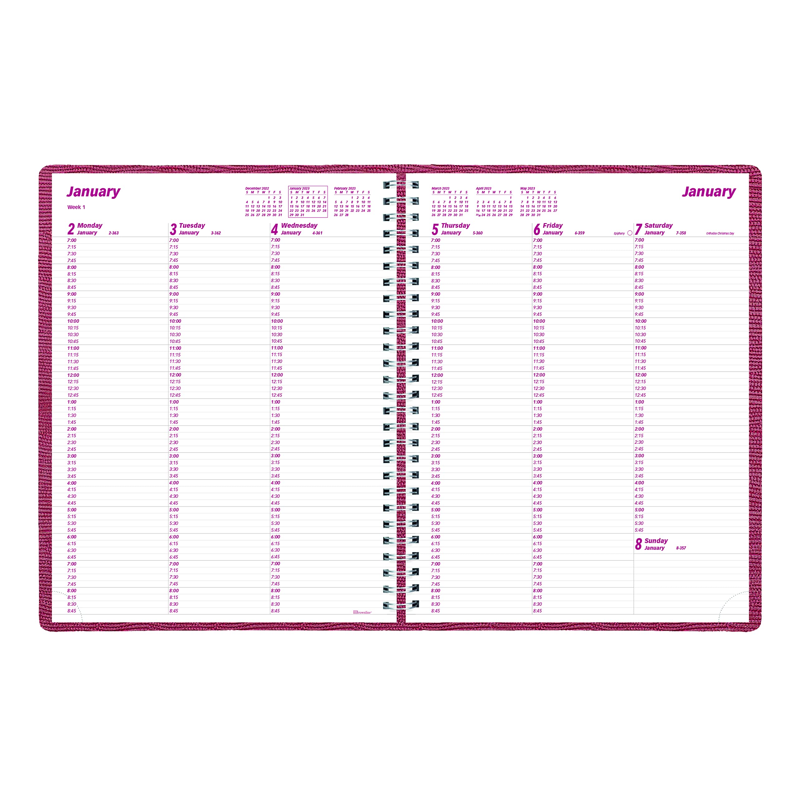 Brownline 2023 Essential Weekly Planner, Appointment Book, 12 Months, January to December, Twin-Wire Binding, 11" x 8.5", Red (CB950.RED-23)