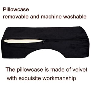 ZhangHome Eyelash Extension Pillow for Beauty Salon, Suitable for Supporting and Protecting Neck When Eyelash Extensions, Comfortable Velvet Beauty Memory U-Shaped Sponge Pillow (Black)