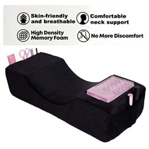 ZhangHome Eyelash Extension Pillow for Beauty Salon, Suitable for Supporting and Protecting Neck When Eyelash Extensions, Comfortable Velvet Beauty Memory U-Shaped Sponge Pillow (Black)