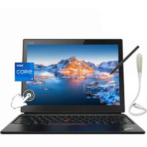 lenovo thinkpad x1 tablet gen 3, 13'' ips touchscreen 400 nits qhd+(3000x2000) 2-in-1 laptop, intel core i7-8650u, 8gb ram 256 gb pcie ssd, windows 10 pro, bundle with usb light