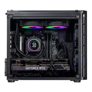 Velztorm Vitrux SFF Gaming PC Desktop (Intel i9-12900K 16-Core, GeForce RTX 3080, 32GB DDR5 4800MHz RAM, 1TB PCIe SSD + 2TB HDD (3.5), WiFi 6, 240mm AIO, RGB Fans, 850W PSU, Win 11H) VELZ0059