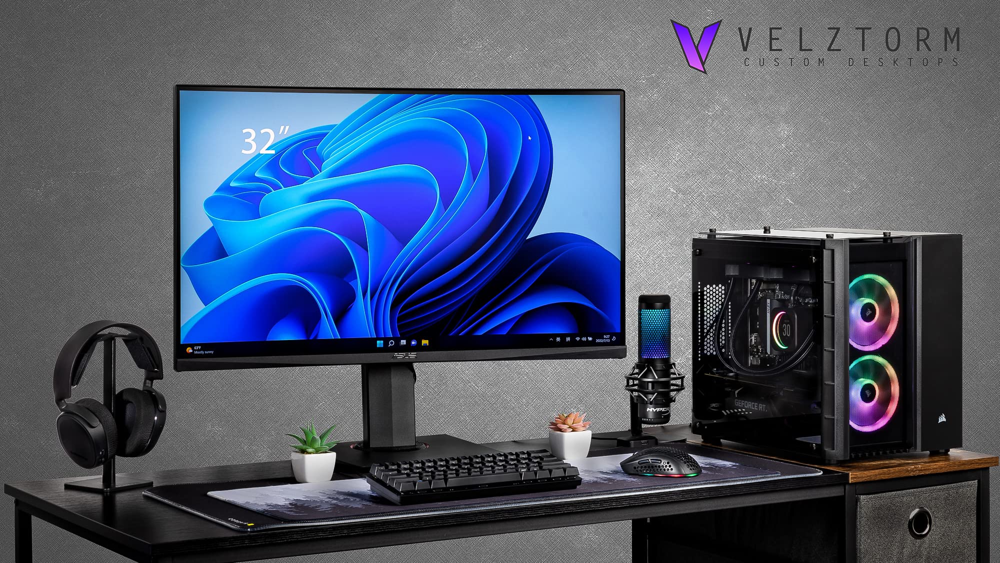 Velztorm Vitrux SFF Gaming PC Desktop (Intel i9-12900K 16-Core, GeForce RTX 3080, 32GB DDR5 4800MHz RAM, 1TB PCIe SSD + 2TB HDD (3.5), WiFi 6, 240mm AIO, RGB Fans, 850W PSU, Win 11H) VELZ0059