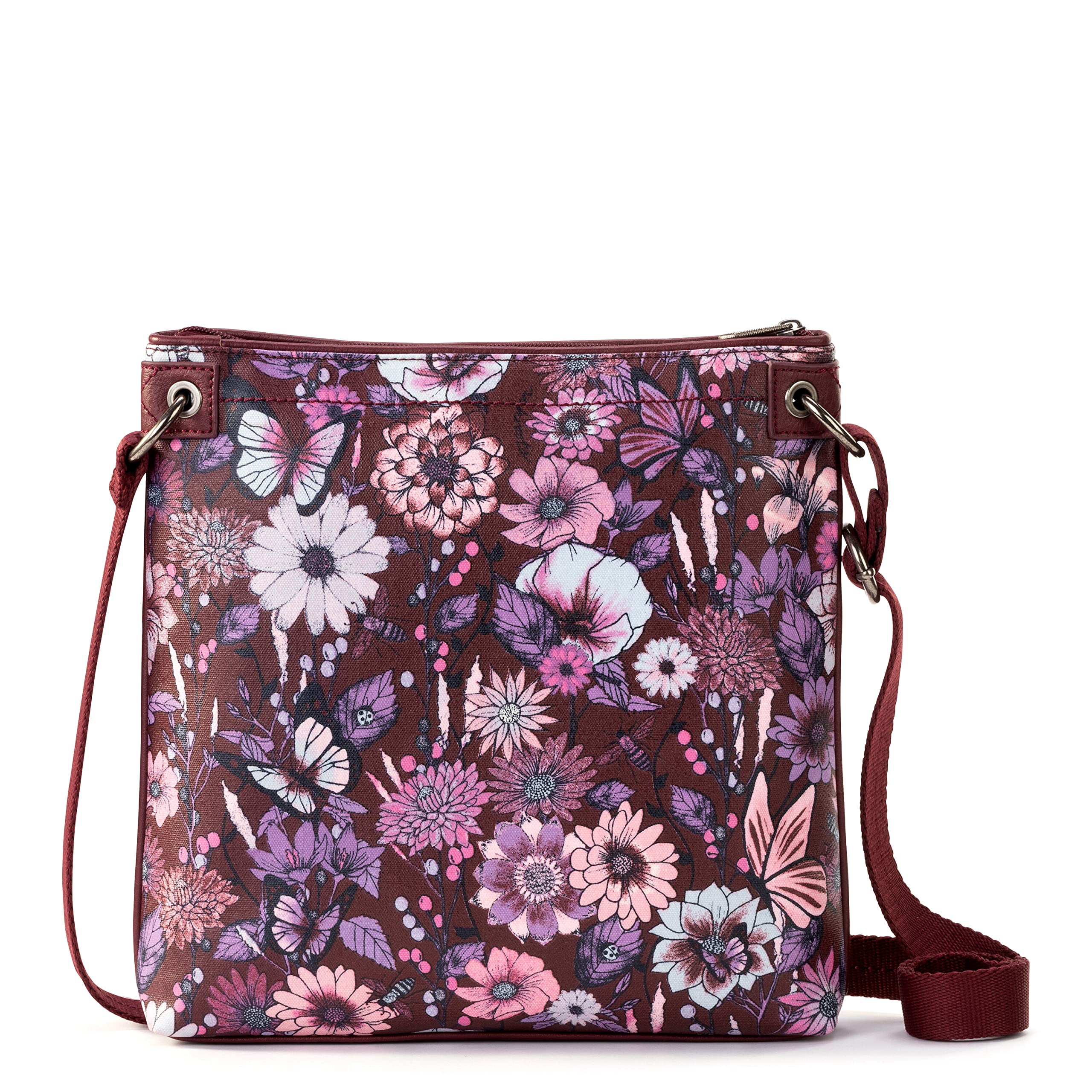 Sakroots Flat Cross Body, Cabernet in Bloom